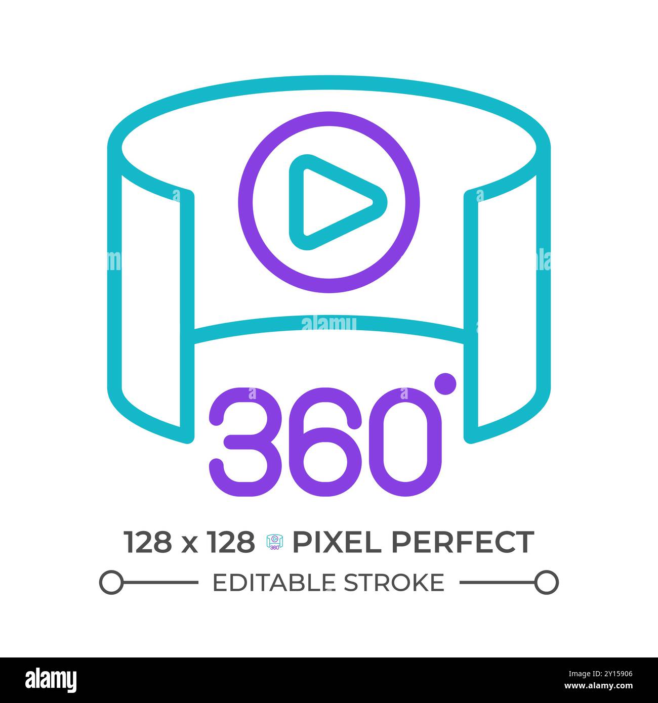 360 degree two color line icon Stock Vector Image & Art - Alamy