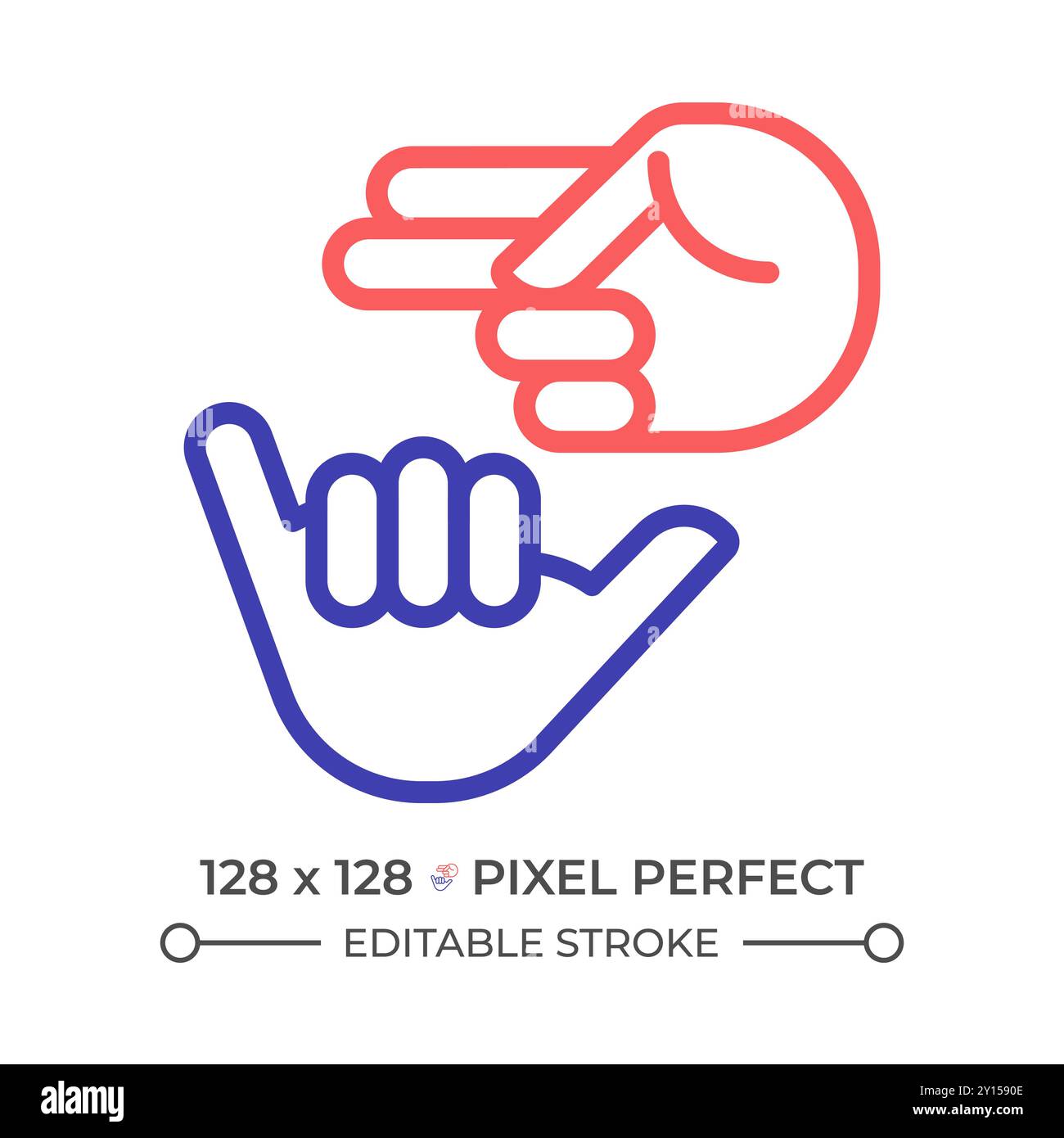 Deaf sign language two color line icon Stock Vector Image & Art - Alamy