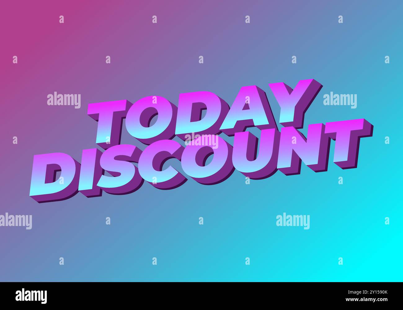 Today discount. Text effect design in 3D style with modern colors Stock ...