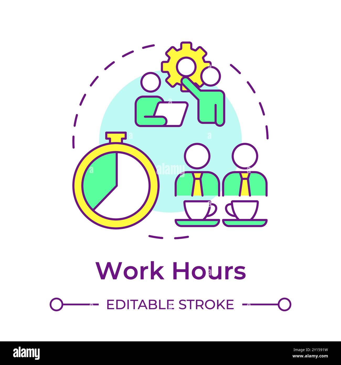 Work hours multi color concept icon Stock Vector Image & Art - Alamy