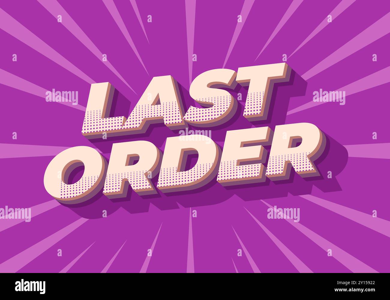 Last order. Text effect design in modern colors with 3D style Stock ...