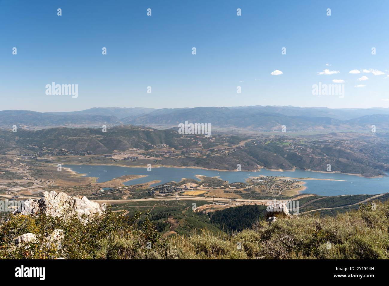 Stunning views of mountains and a reservoir from Deer Valley Resort ...