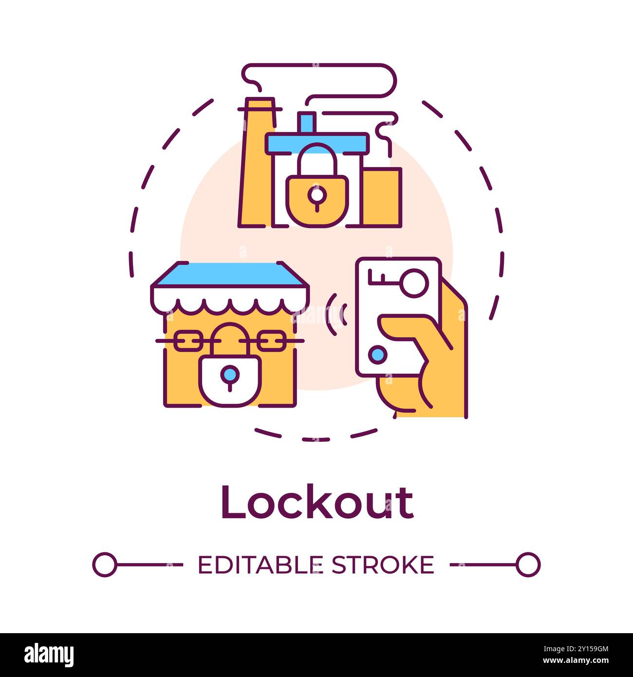 Lockout multi color concept icon Stock Vector Image & Art - Alamy