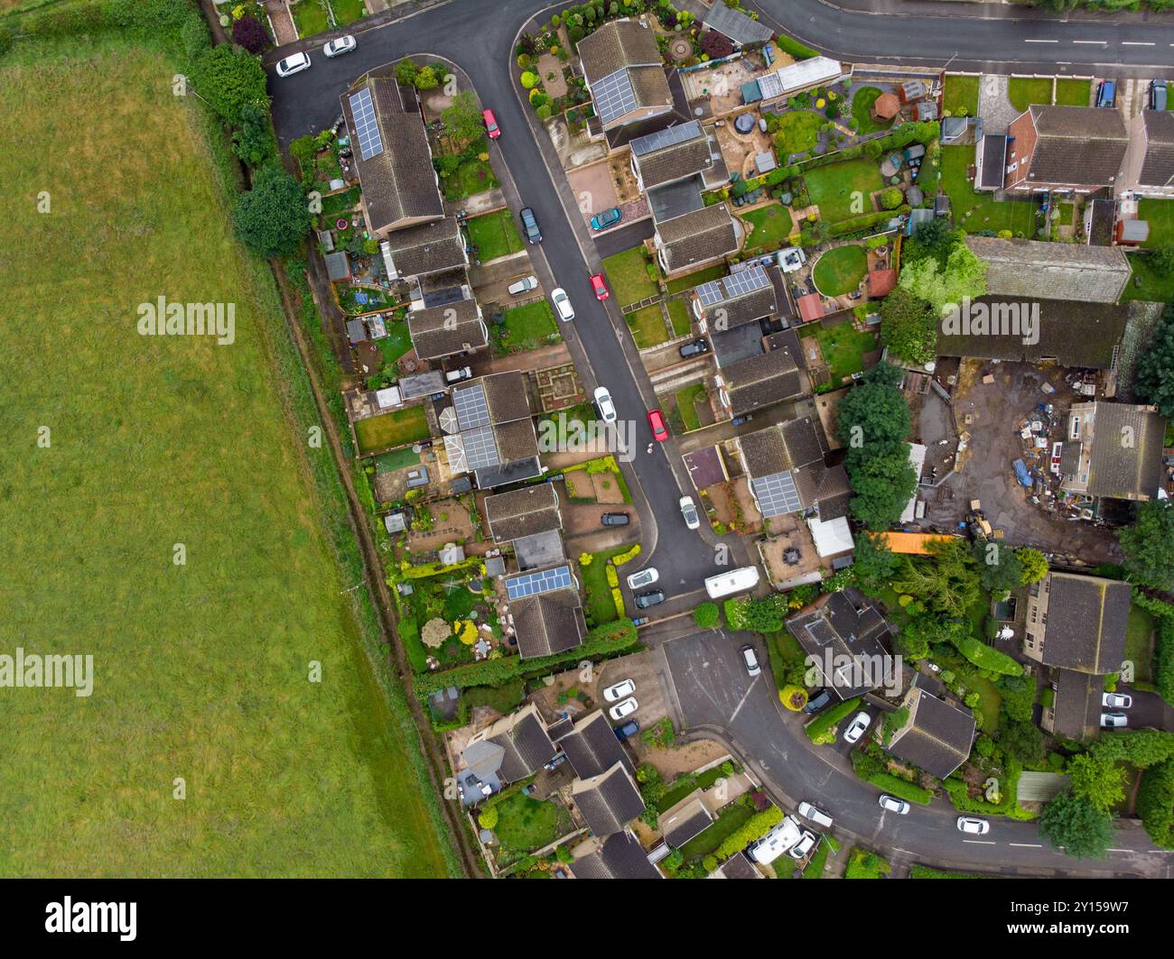 Aerial photo of the UK town of Worsbrough in Barnsley South Yorkshire ...