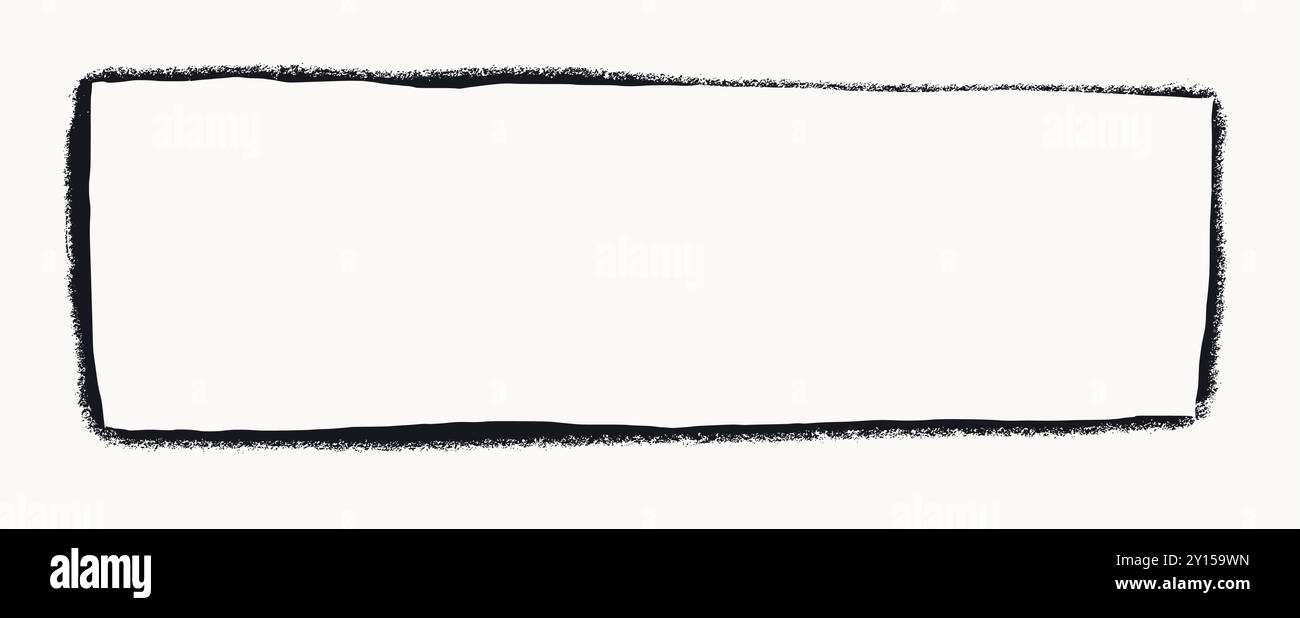 Black square frame with grunge torn edges. Vector illustration of rough ripped rectangle ...