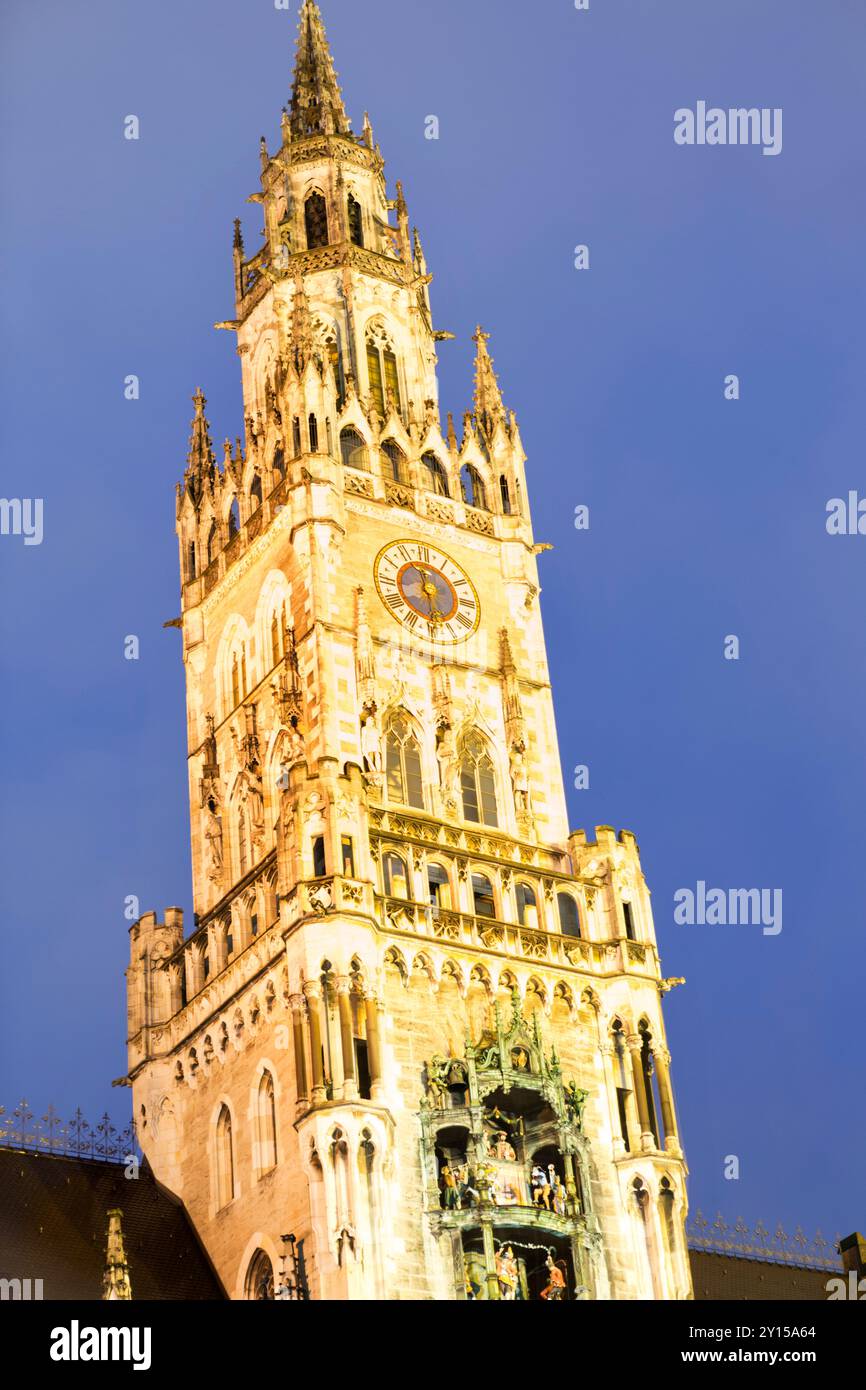 Germany, Munich, the New Town Hall clock tower Stock Photo - Alamy