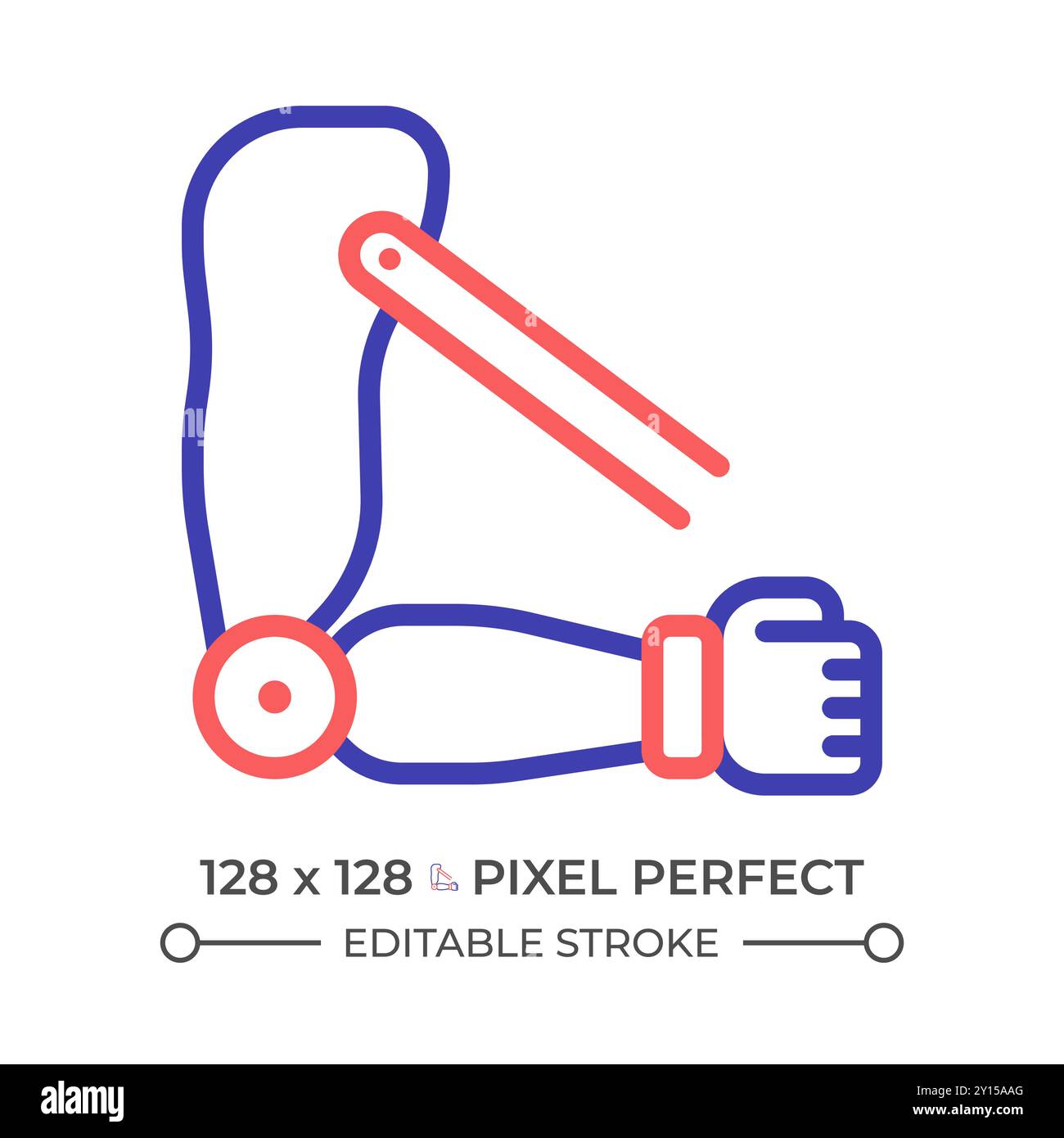 Transhumeral prosthetic arm two color line icon Stock Vector Image ...