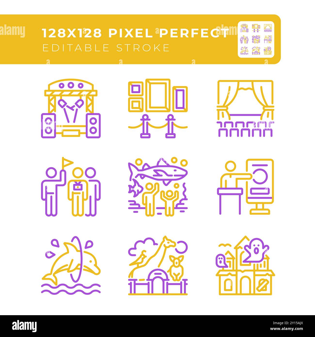 Entertainment events two color line icons set Stock Vector Image & Art ...