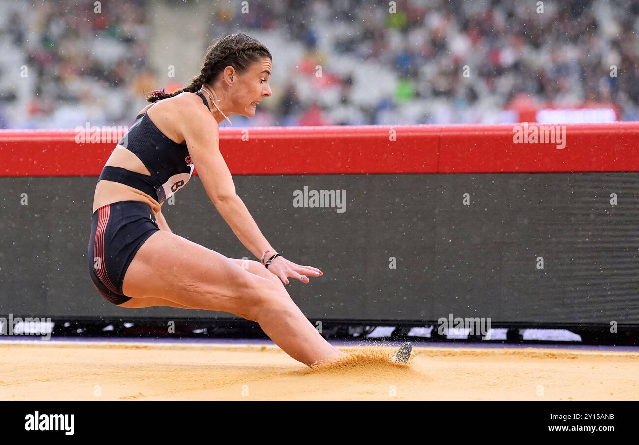 Great Britain's Olivia Breen competing in the Women's Long Jump T38 ...