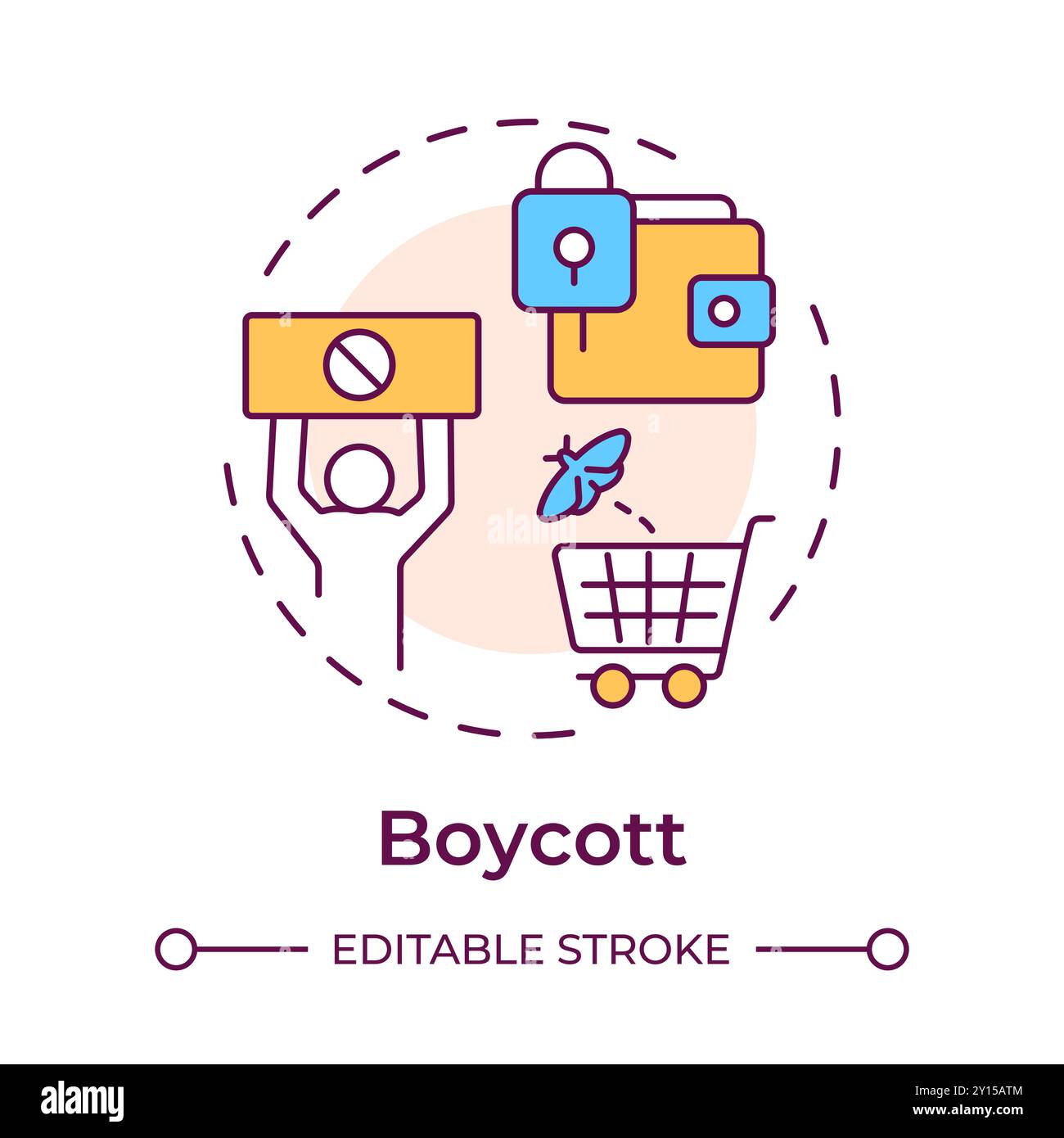 Boycott multi color concept icon Stock Vector Image & Art - Alamy