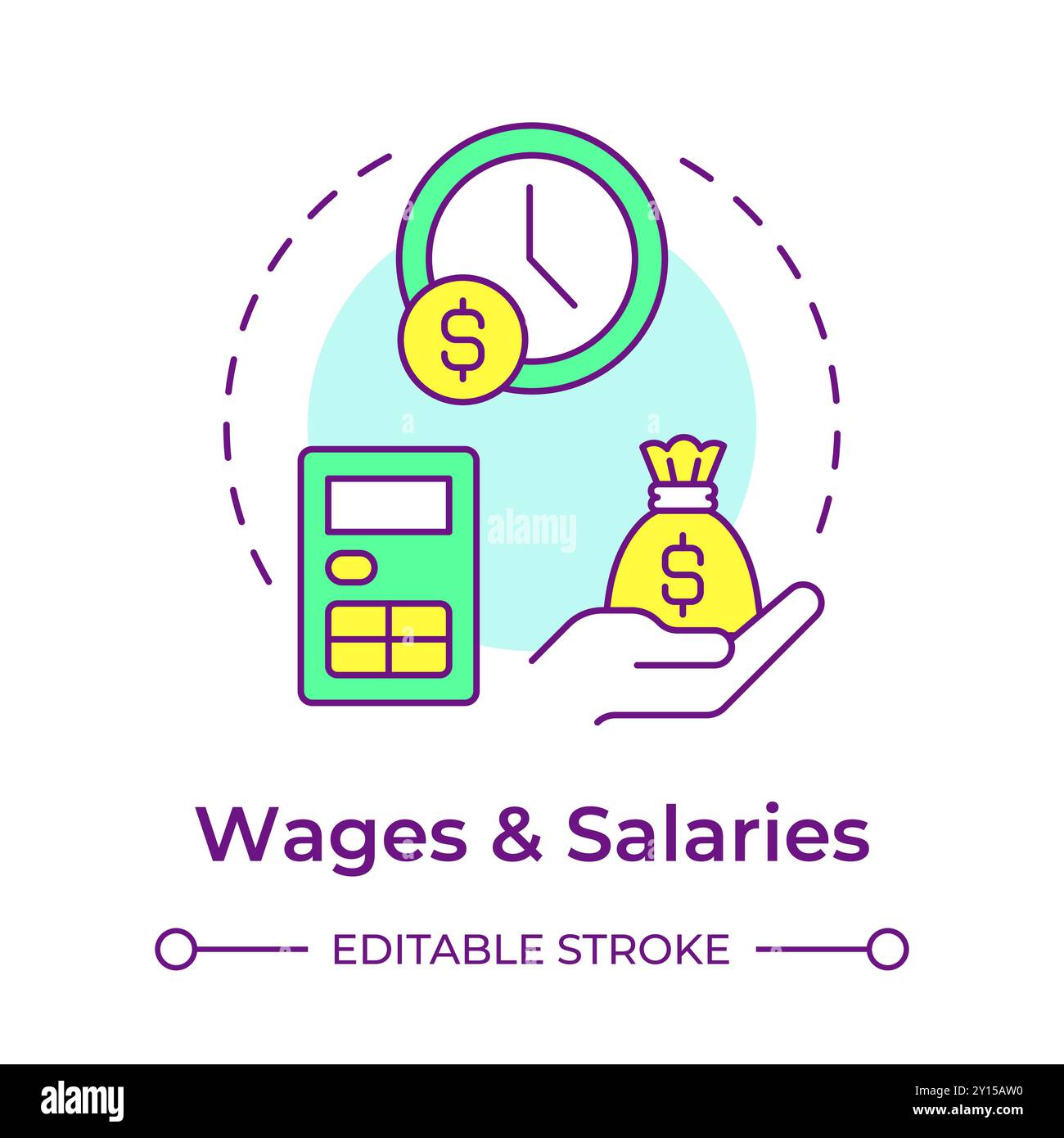 Wages and salaries multi color concept icon Stock Vector Image & Art ...
