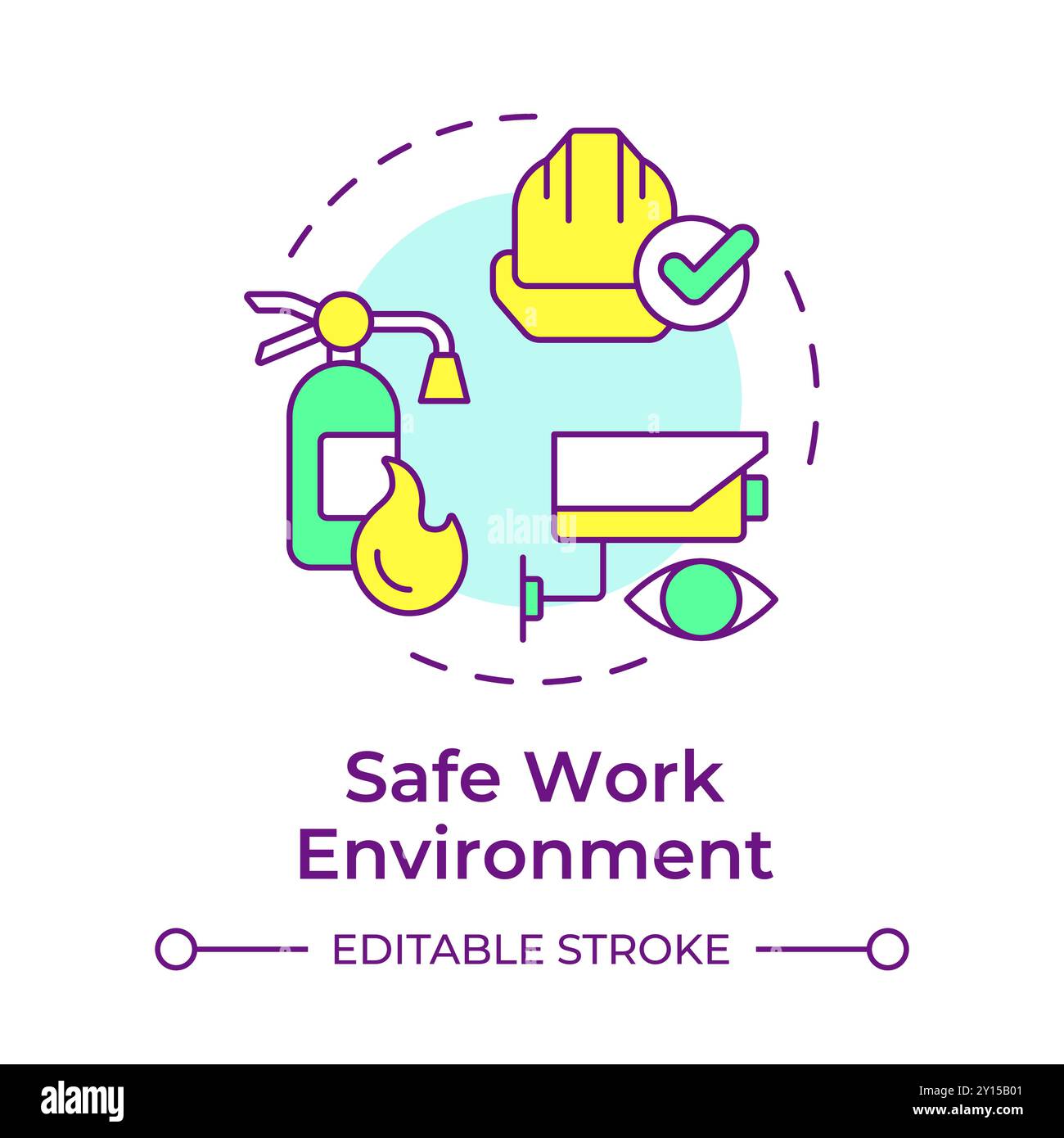 Safe work environment multi color concept icon Stock Vector Image & Art - Alamy