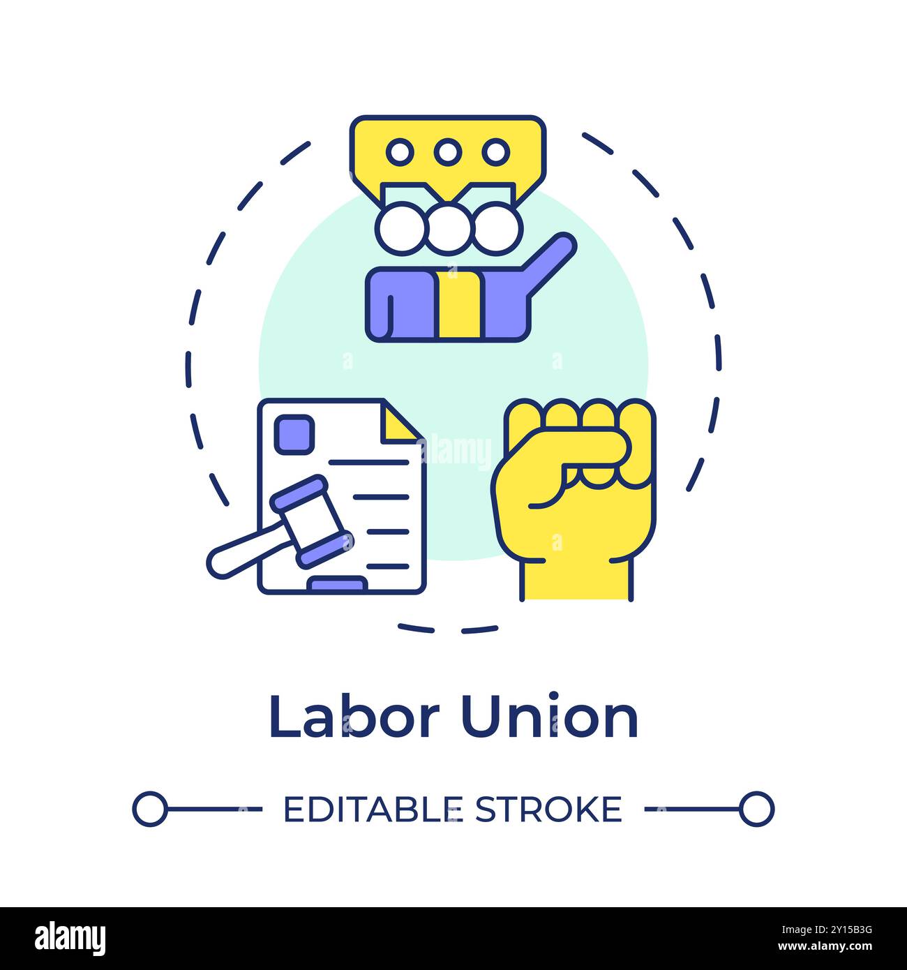 Labor union multi color concept icon Stock Vector Image & Art - Alamy