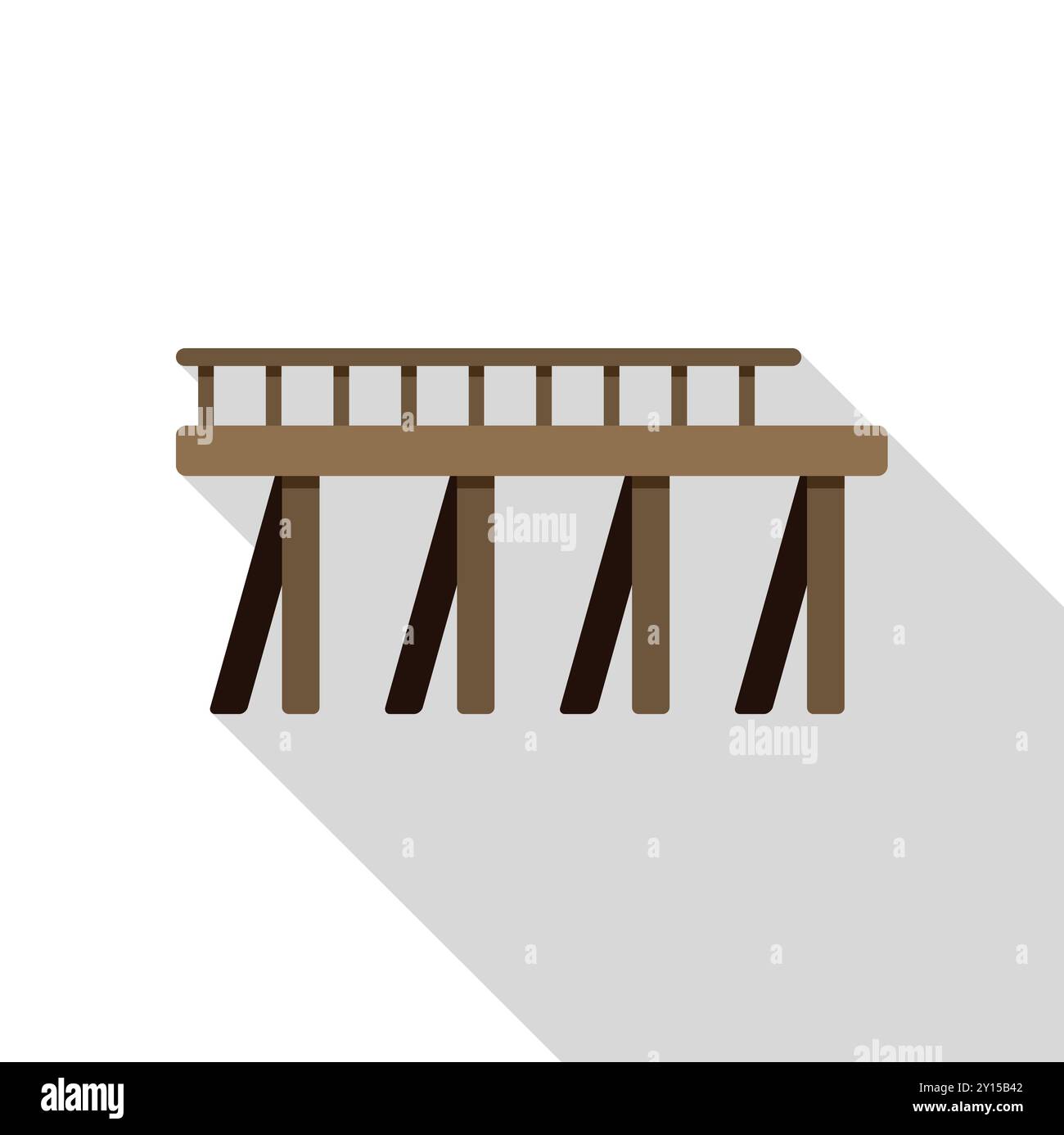 Long bridge over lake Stock Vector Images - Alamy