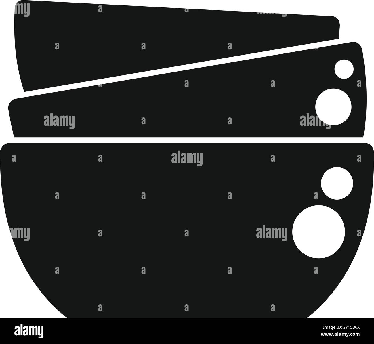 Simple black icon of a stack of clean plates and bowls, perfect for ...