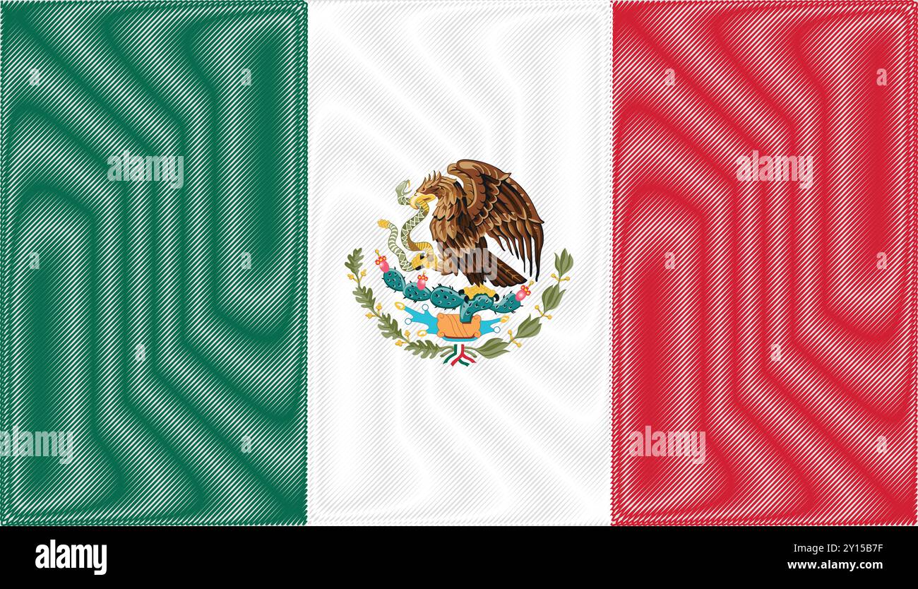 Mexico Independence Day september 16. Scribble style Mexico flag vector ...