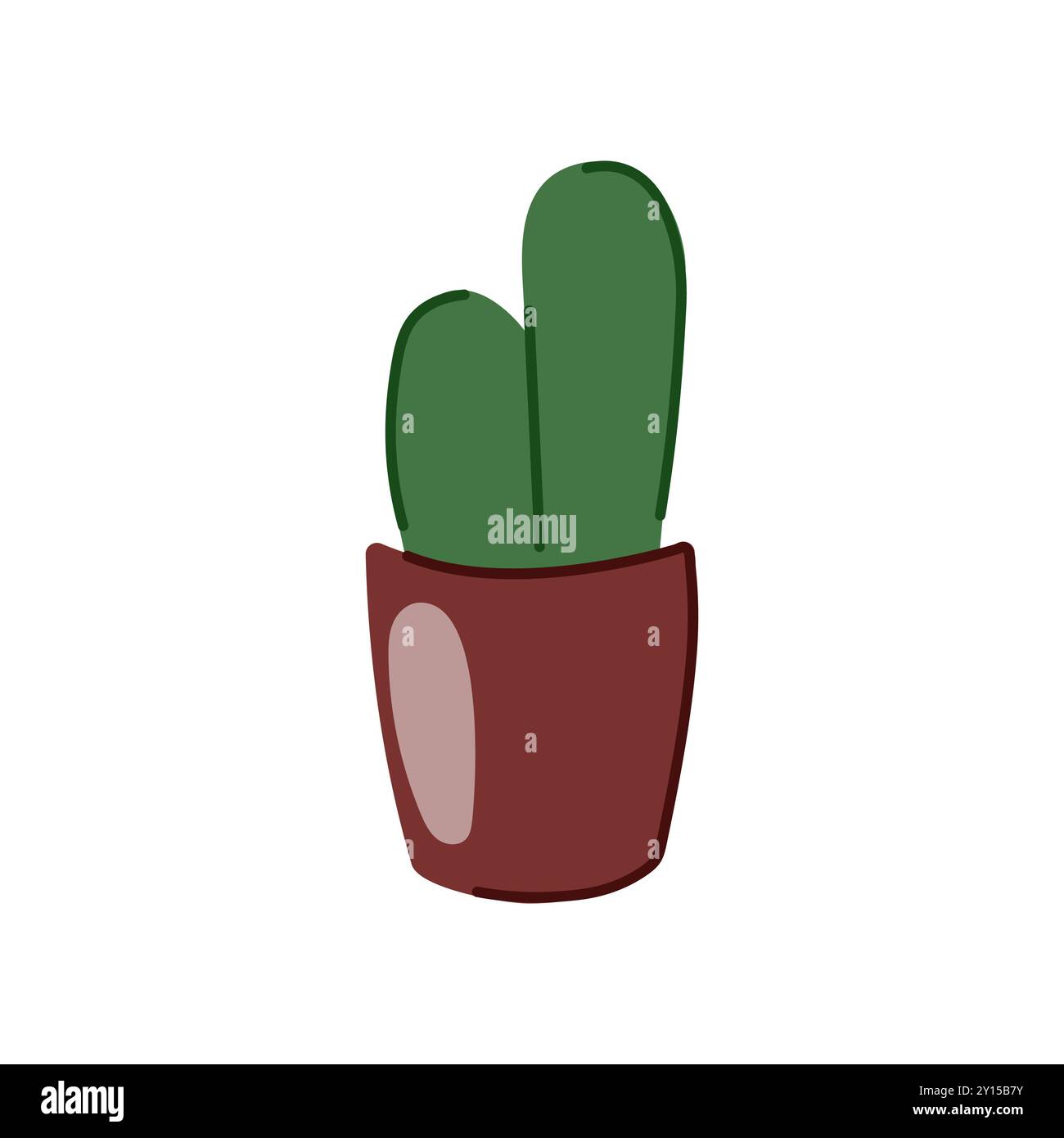 Cactus simple icon in flat style. House plant for home interior. Vector ...
