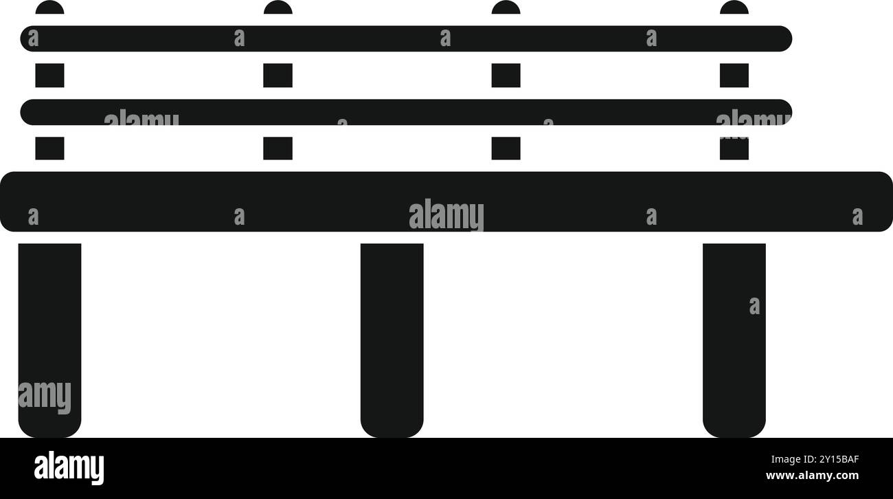 Simple vector illustration of a park bench with a slatted seat and ...