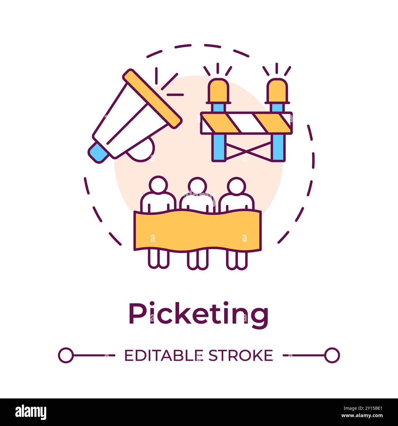 On strike picket sign Stock Vector Images - Alamy