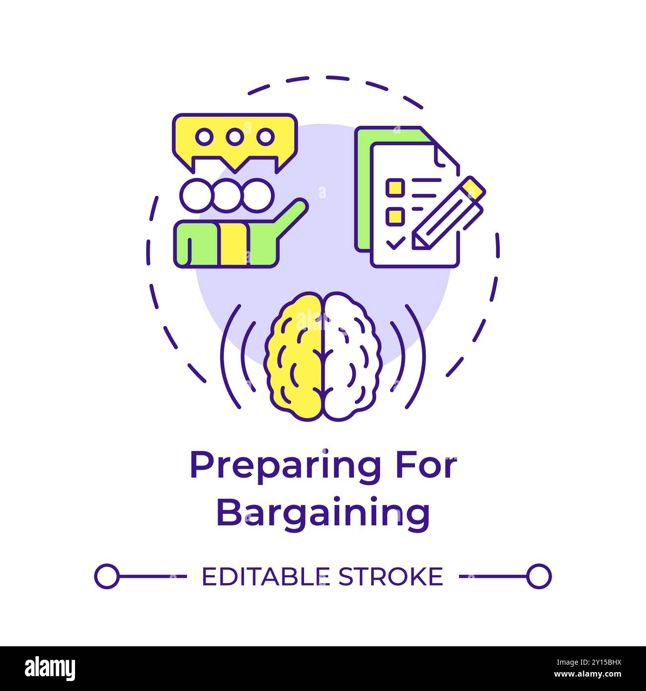 Preparing for bargaining multi color concept icon Stock Vector Image ...