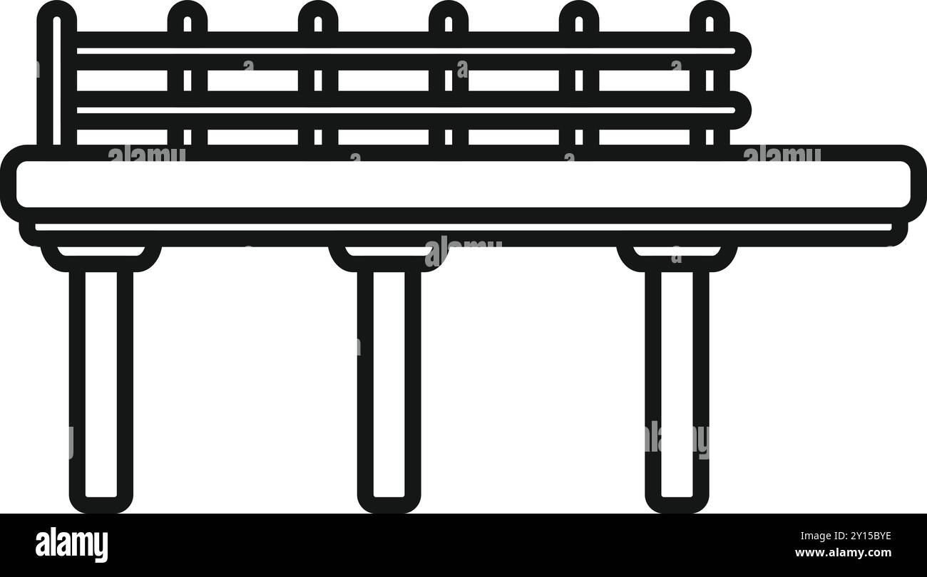 Simple vector representing a pedestrian bridge standing on pillars ...