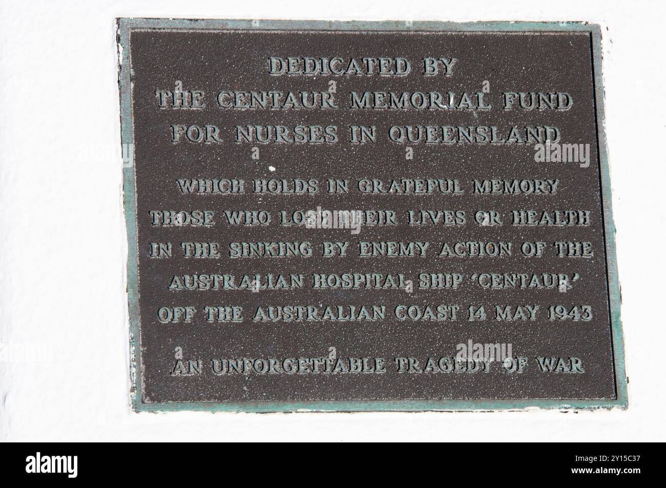 Plaque at Caloundra in remembrance of the WWII Centaur Hospital Ship ...