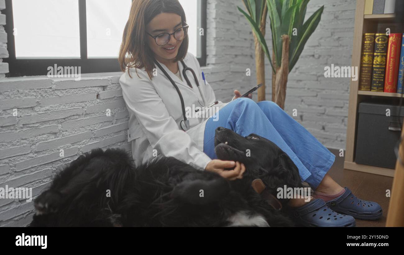 Vet nurse petting dog in hi-res stock photography and images - Alamy