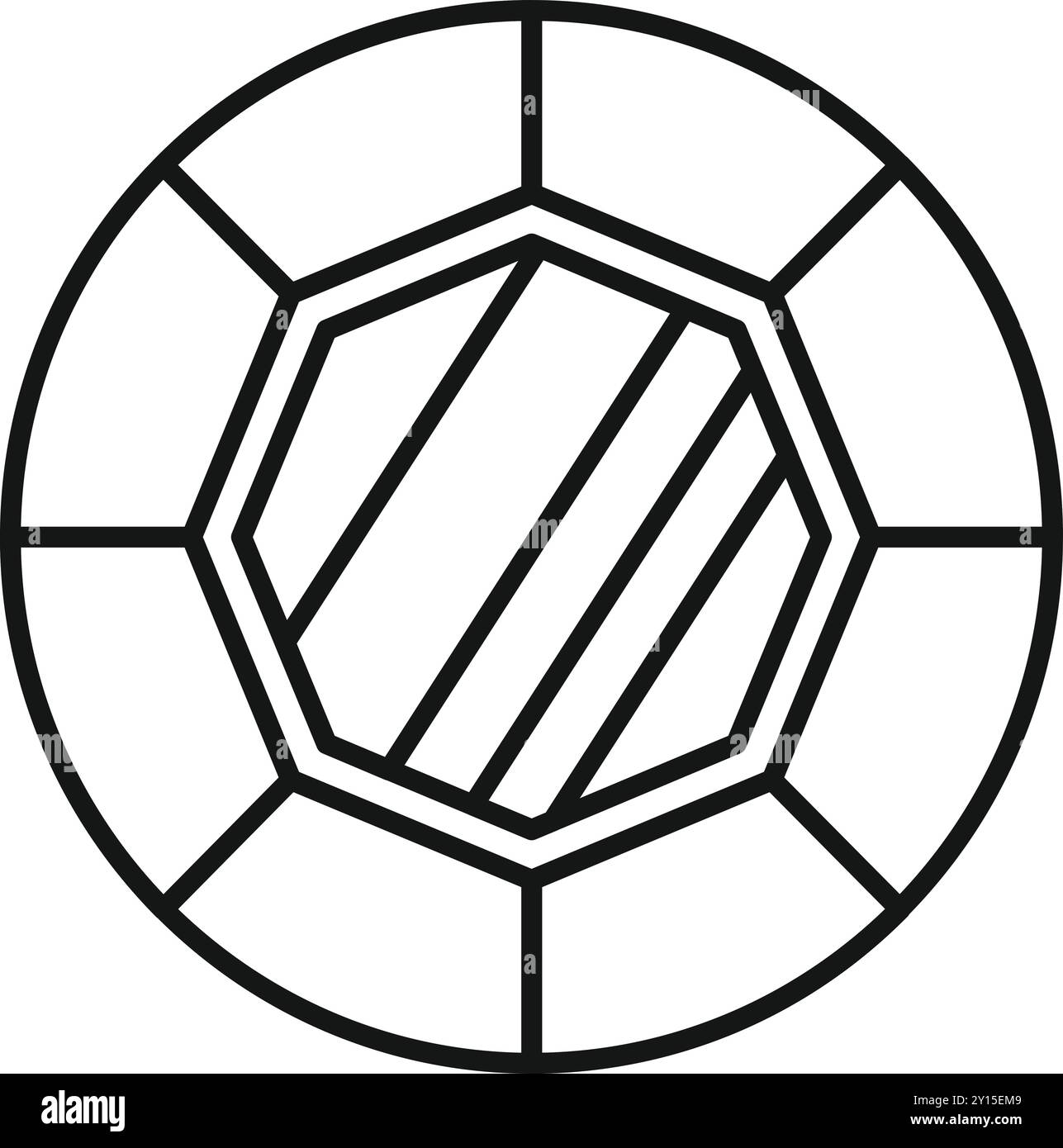 Line art icon of a round gemstone showing facets and cut style Stock ...