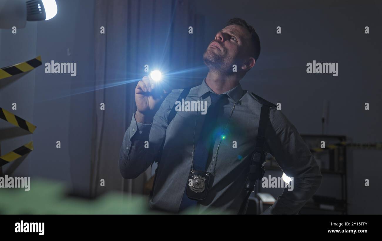 Bearded detective investigates crime hi-res stock photography and ...