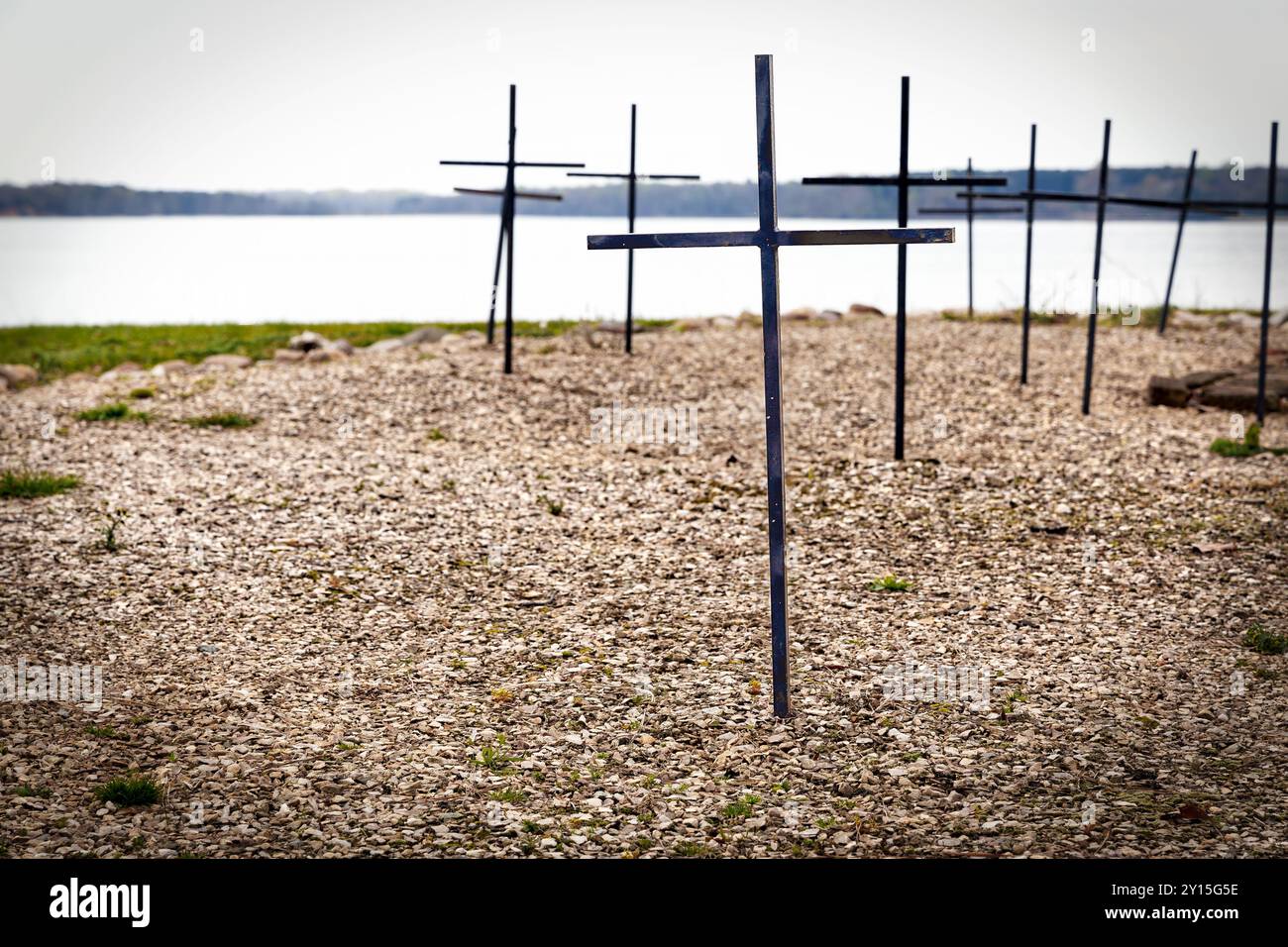 The graves of the original English colonists on the grounds of the ...