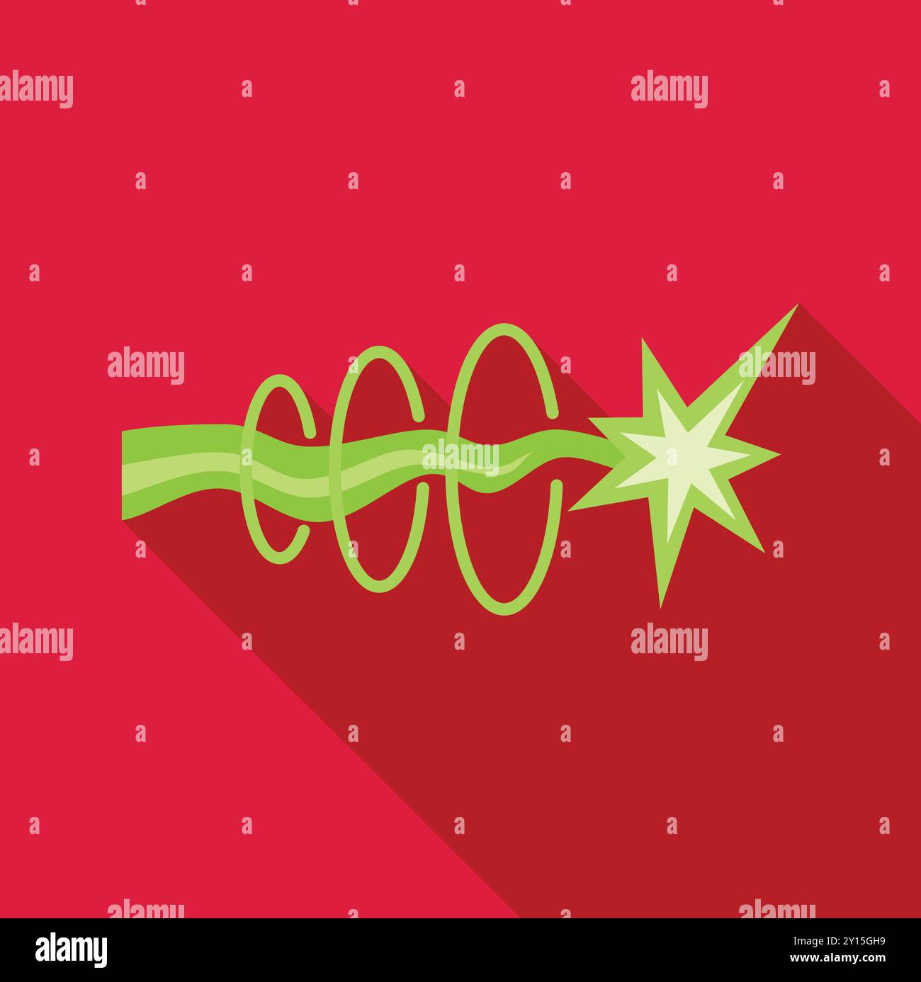 Green plasma beam is emitting light energy through a spiral coil Stock ...
