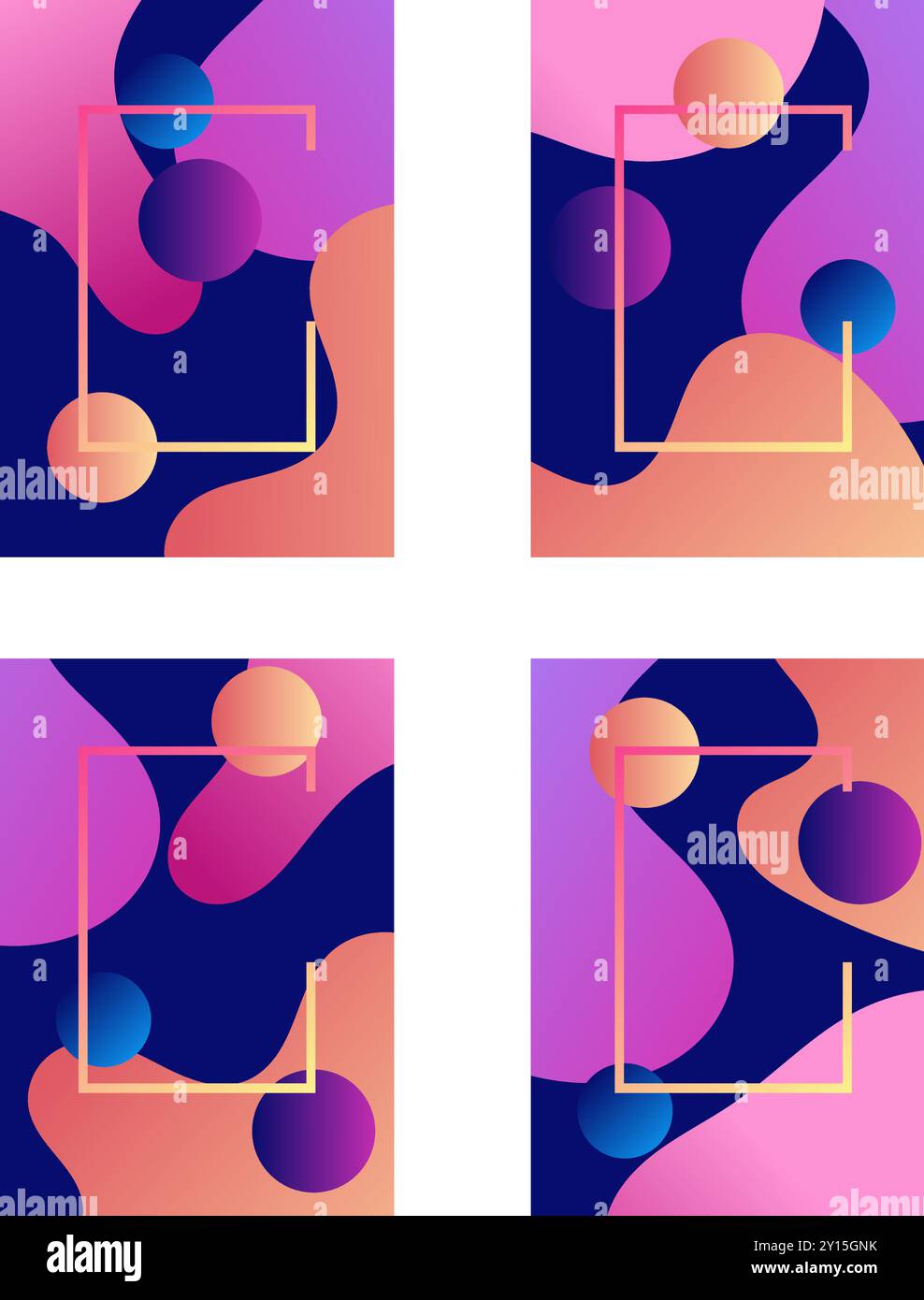 This image features a collection of four abstract designs each ...