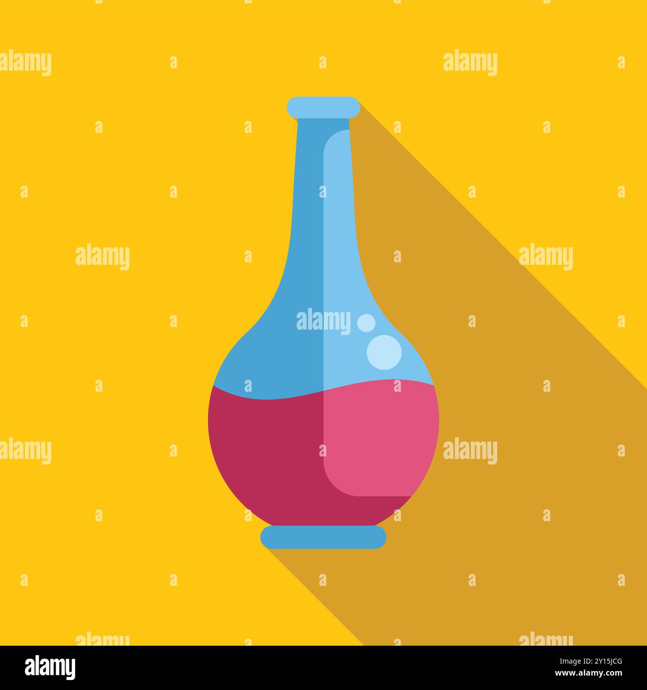 Laboratory glassware containing red chemical liquid icon in flat style ...