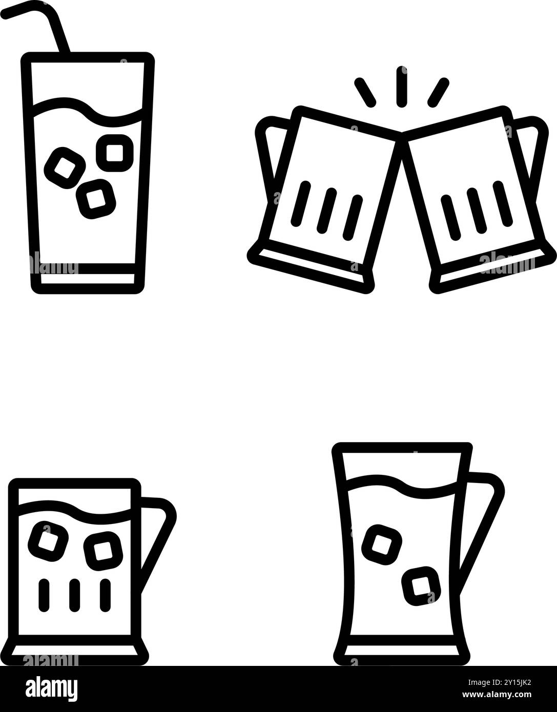 Icon line Glass of beverage, cheers glass, cool drink Stock Vector Image & Art - Alamy