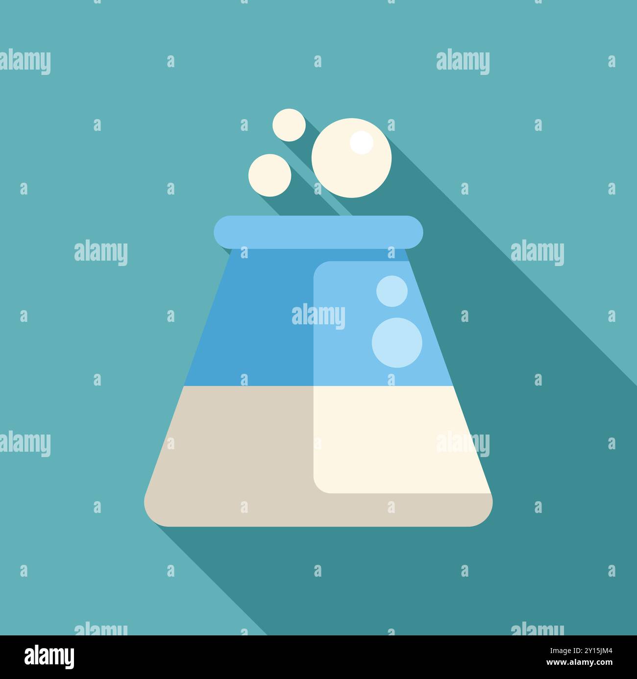 Laboratory beaker with liquid bubbling from a chemical reaction ...