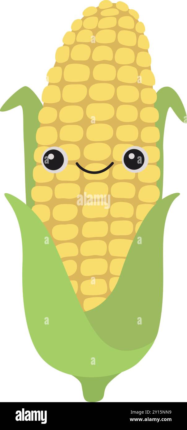 Cute corn with smiling face Stock Vector Image & Art - Alamy