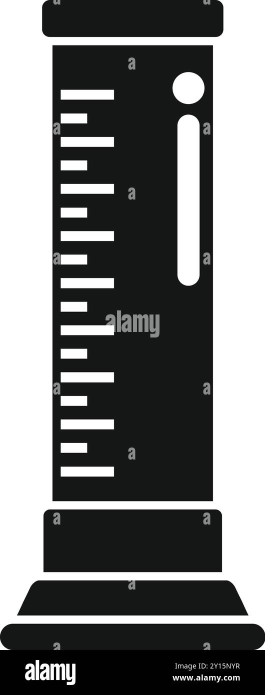 Black silhouette of a graduated cylinder used to measure the volume of ...