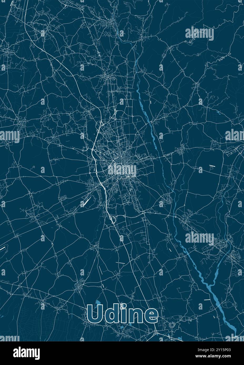 Udine, Italy artistic blueprint poster map Stock Vector Image & Art - Alamy