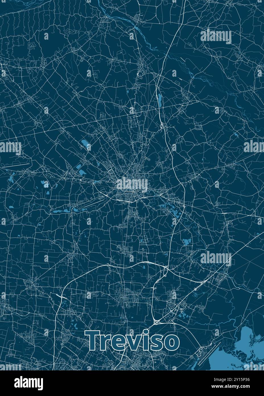 Treviso Italy artistic blueprint poster map Stock Vector Image & Art ...