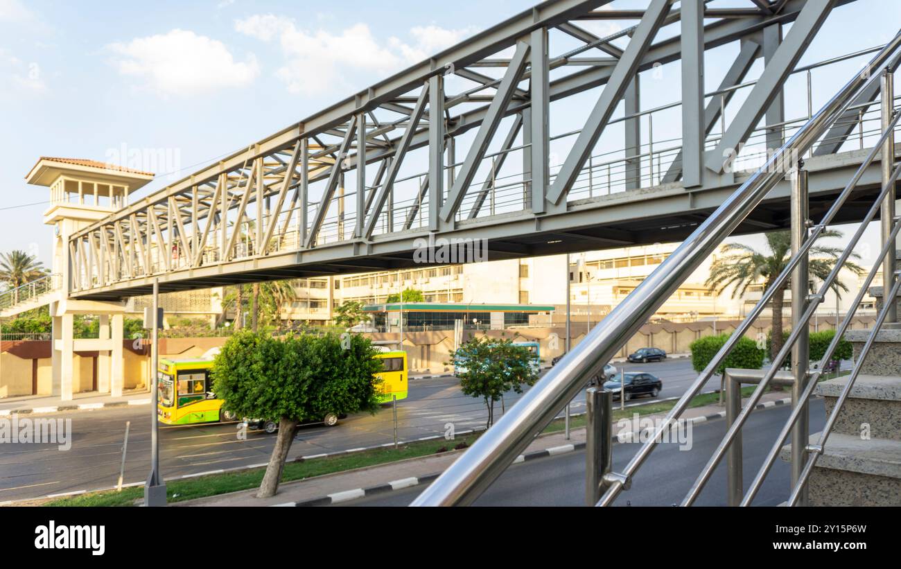 Metal bridge architecture for crosswalks on the streets of cairo city ...