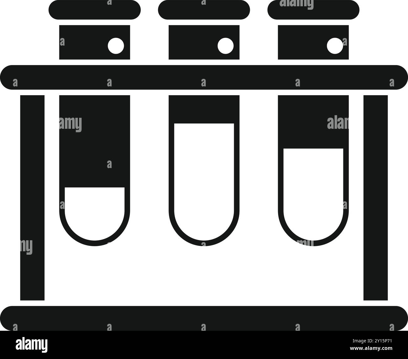 Simple vector icon of a test tube rack holding three test tubes with ...