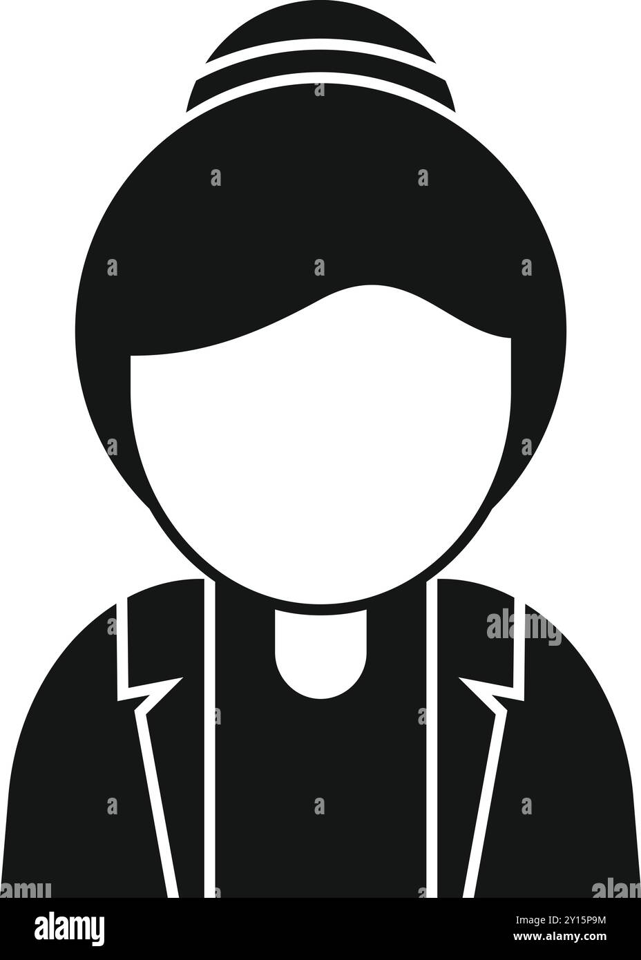 Simple black and white vector icon of a businesswoman wearing a suit ...