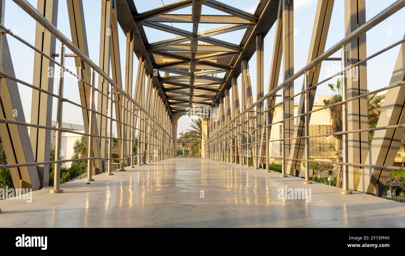 Iron bridge structure for pedestrian crossing in downtown cairo egypt ...