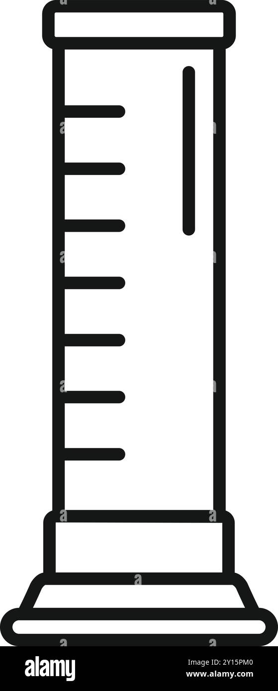 Simple line icon of a graduated cylinder, a common piece of laboratory ...