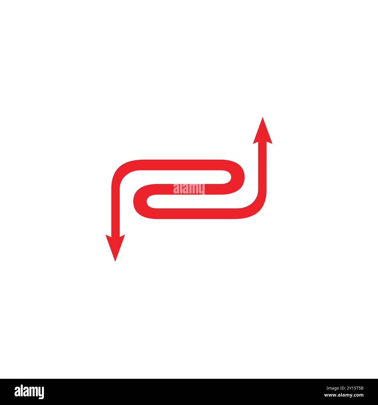 Red Two Way Arrow Sign Stock Vector Image & Art - Alamy