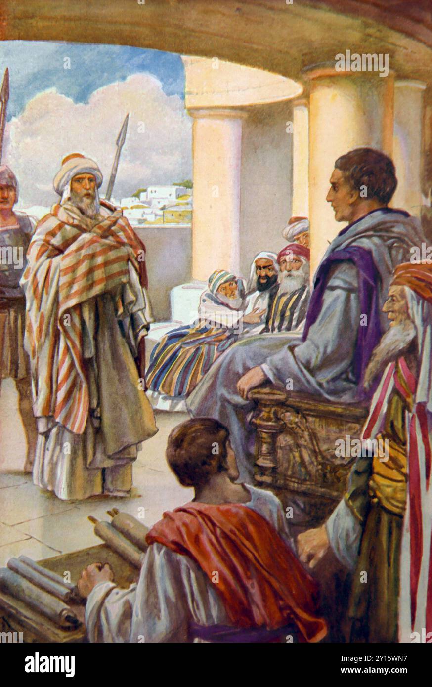 Illustration of Saint Paul before the Governor Pontius Festus in the ...