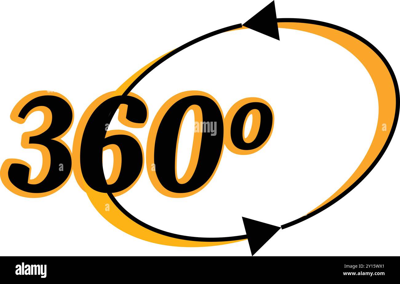 360 degree symbol is rotating, showing a complete circle, turn, or spin Stock Vector Image & Art ...