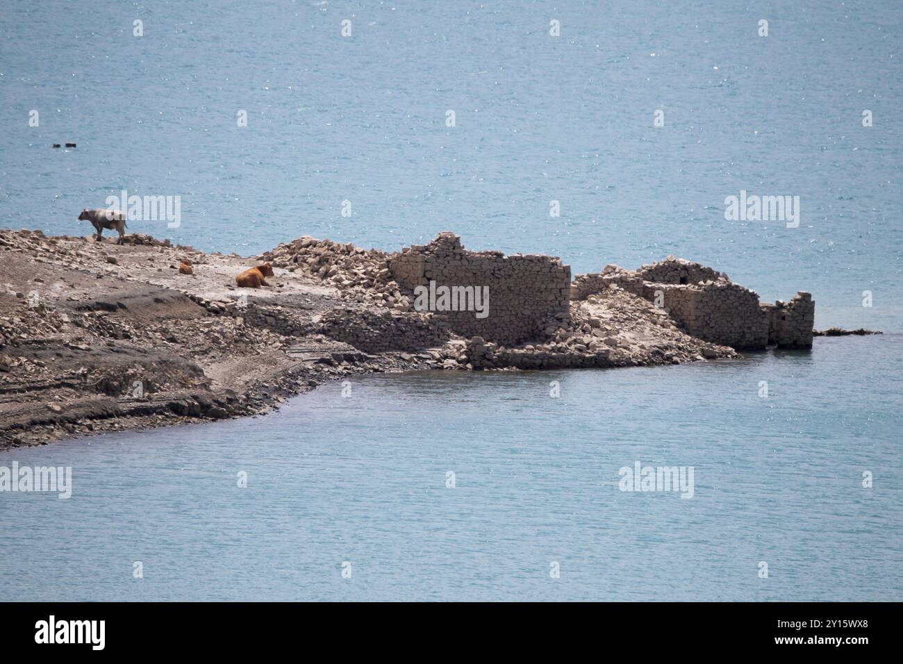 In dry periods this Greek village emerges from the lakebed. At the ...