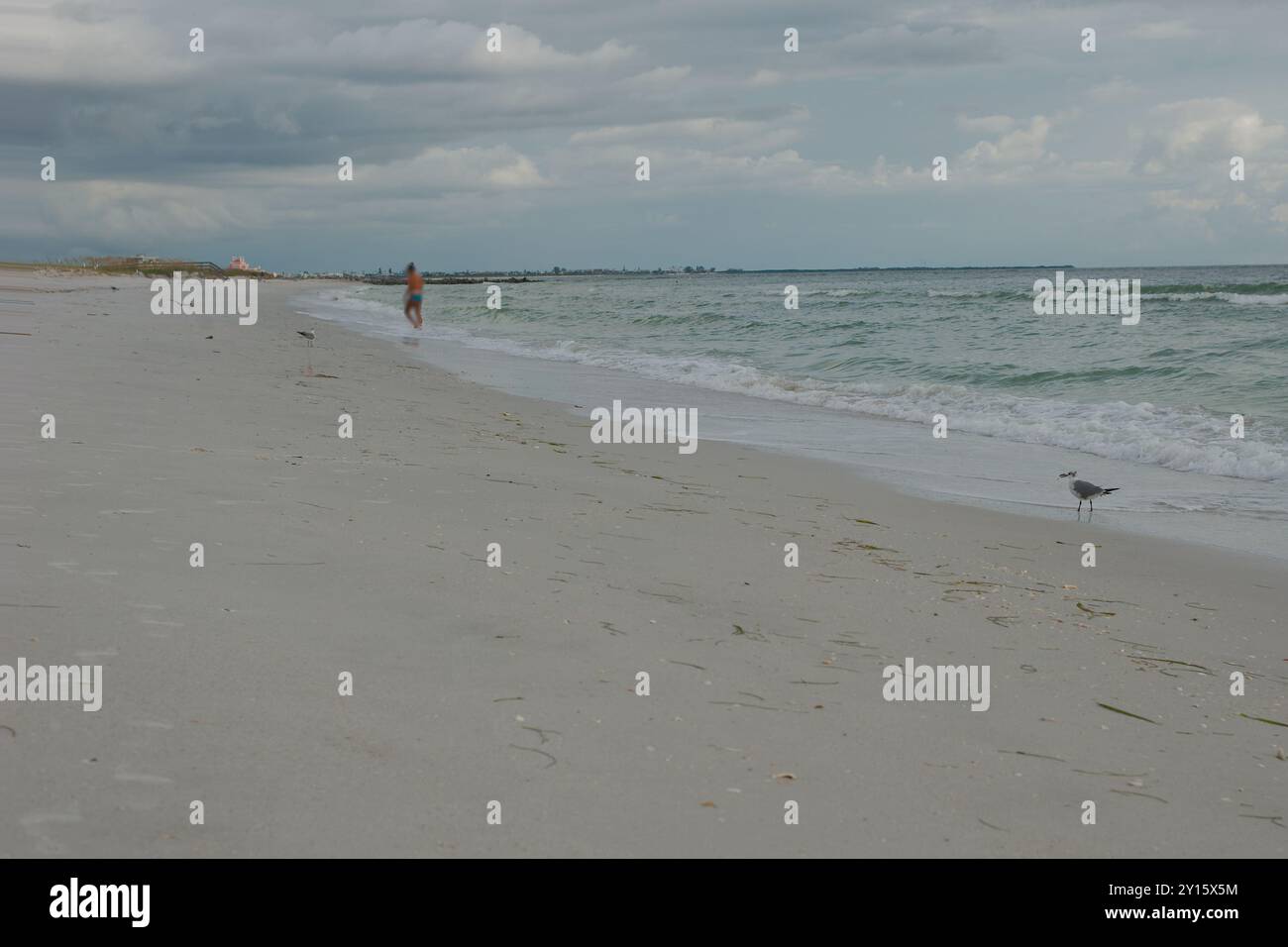 Wide view Looking south at Sunset Beach in Treasure Island Florida over ...