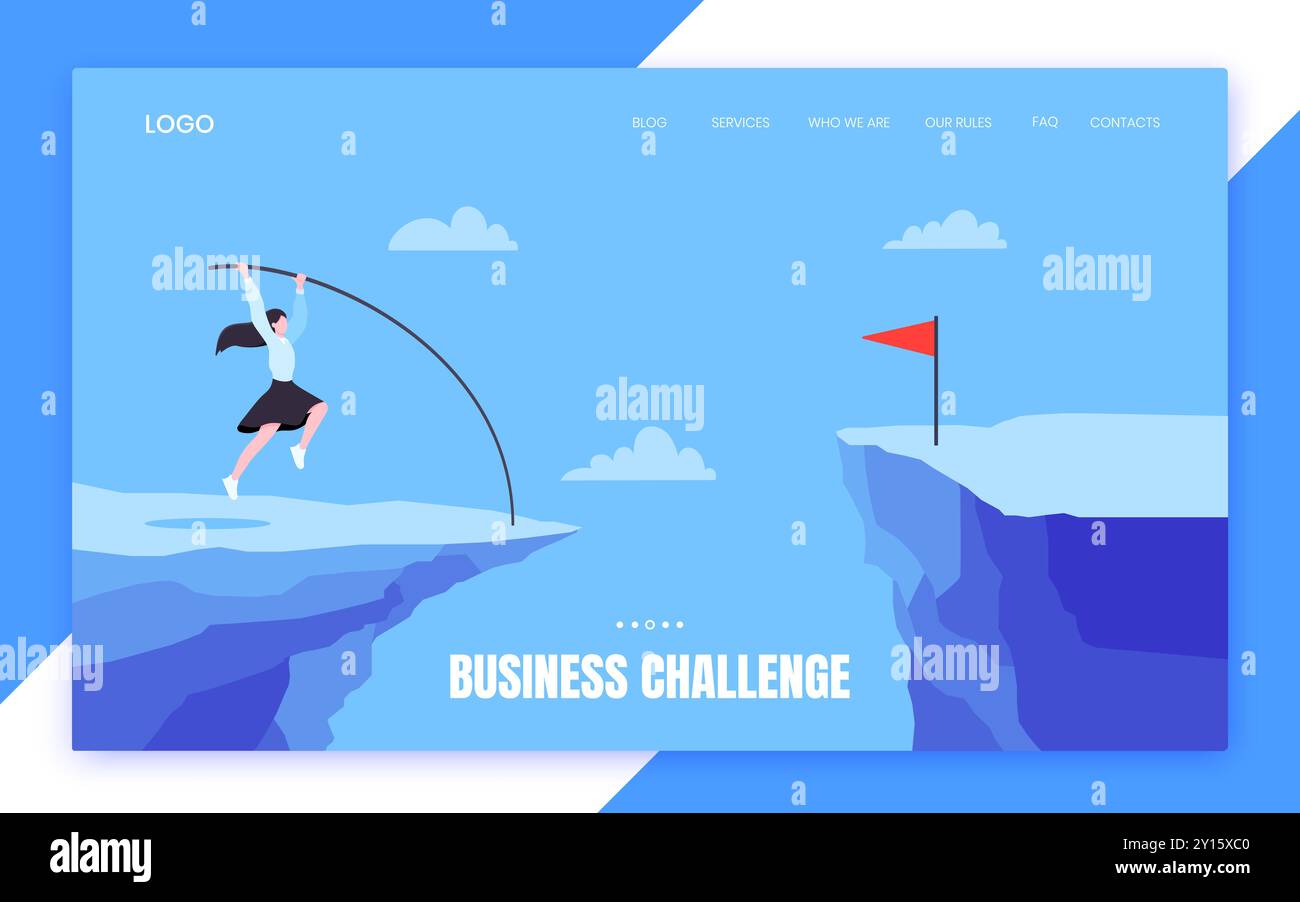 Businesswoman jumps pole vault over graph bars flat style design vector illustration Stock ...